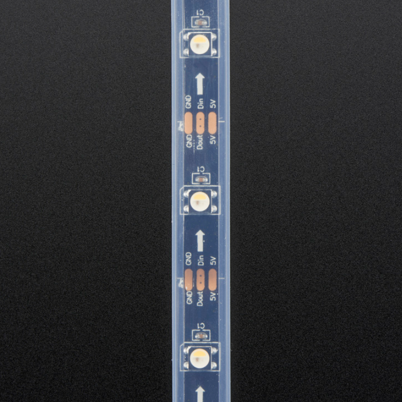NEOPIXEL - Fita de LEDs RGBW, SK6812, 30 LED/m, Fundo Preto IP67 - 1 metro