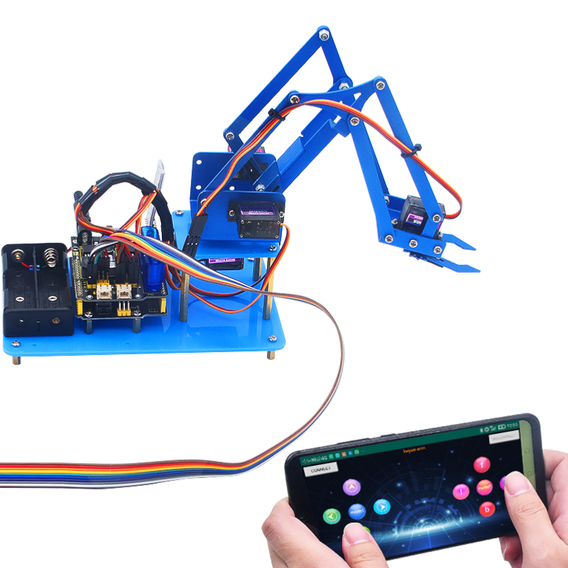 KIT COMPLETO DE BRAÇO ROBÓTICO 4DOF (EM METAL) PARA ARDUINO ...