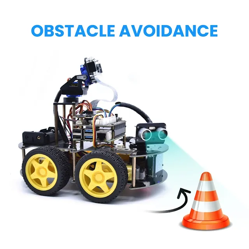 4WD Robot Car for Raspberry Pi 4 (PI and batteries not included ...