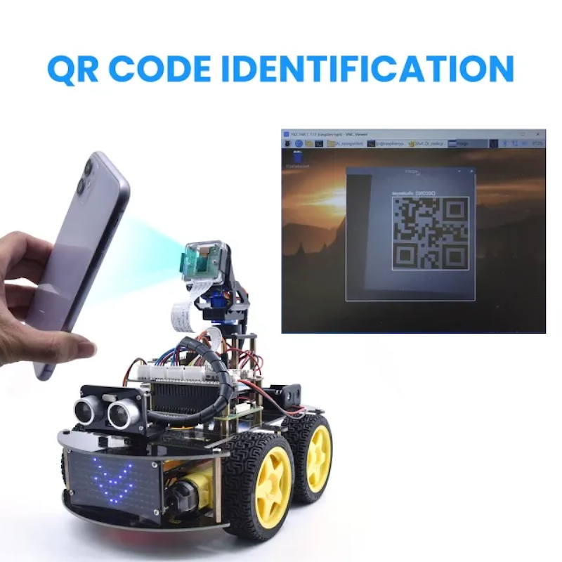 4WD Robot Car for Raspberry Pi 4 (PI and batteries not included ...