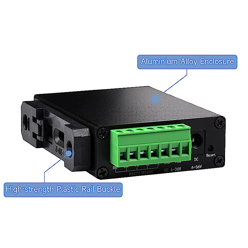 Rail-Mount Serial Server, RS232/485/422 to RJ45 Ethernet Module, Modbus Gateway, PoE Ethernet ...