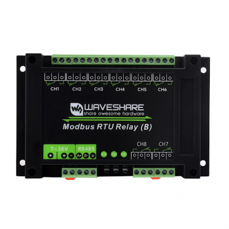 Industrial Modbus RTU 8-ch Relay Module (B) with RS485 Interface, Multi ...