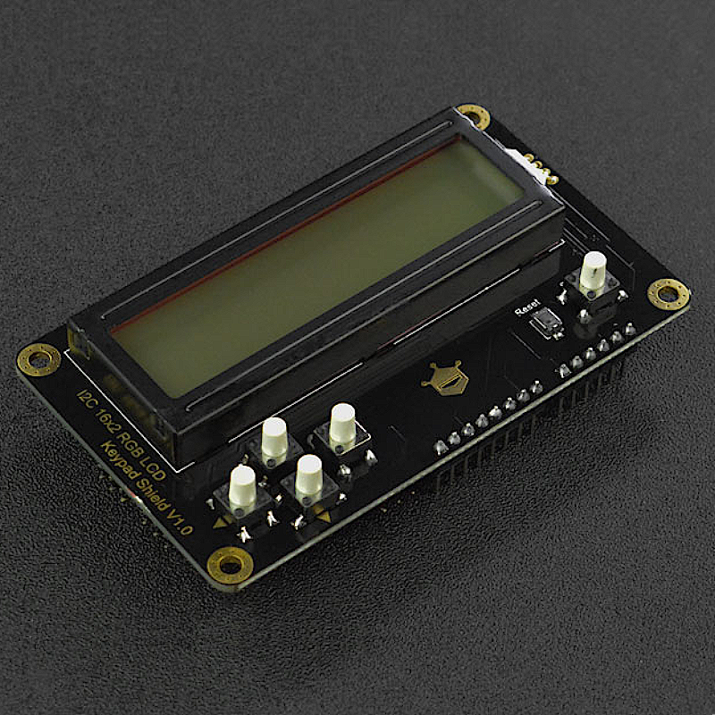 Arduino LCD Shield 16x2 I2C Backlight RGB c/ letras a preto - DFRobot ...