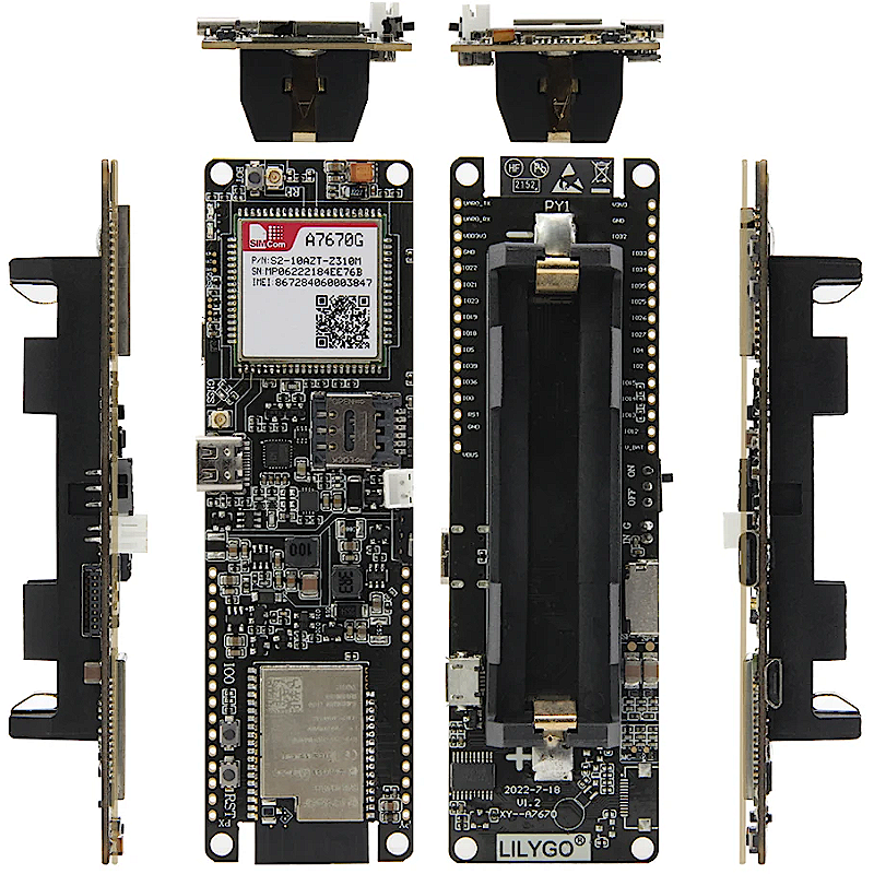 T-A7670G R2 SIM 4G LTE CAT1 GSM/GPRS, with GPS L76K, ESP32-WROVER-E ...