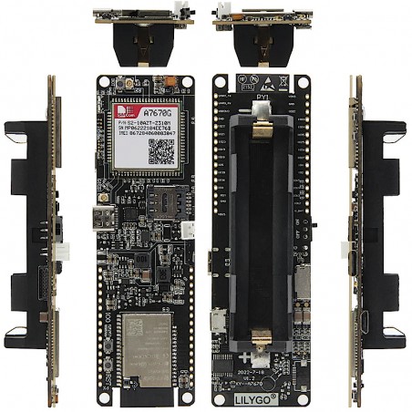 T-A7670G R2 SIM 4G LTE CAT1 GSM/GPRS, com GPS L76K, ESP32-WROVER-E, Suporte de Bateria 18650 ...
