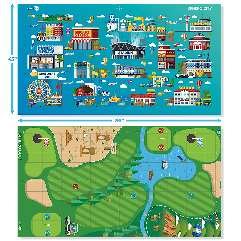 Mapa Duplo Sphero City & Golf (2.2x1.15 metros) + 3 packs de Cartas de ...