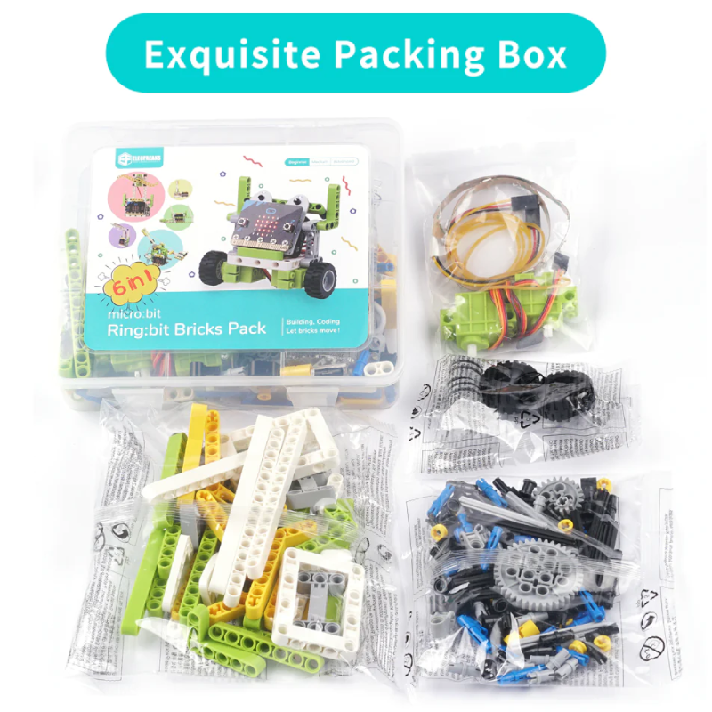 6 IN 1 Ring:bit Bricks Pack Lego compatible building and coding kit for micro:bit (without micro ...