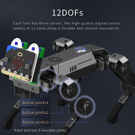 XGO V1: AI dog robot with 12 DOFs for microbit (without micro:bit Board) - ELECFREAKS EF08268