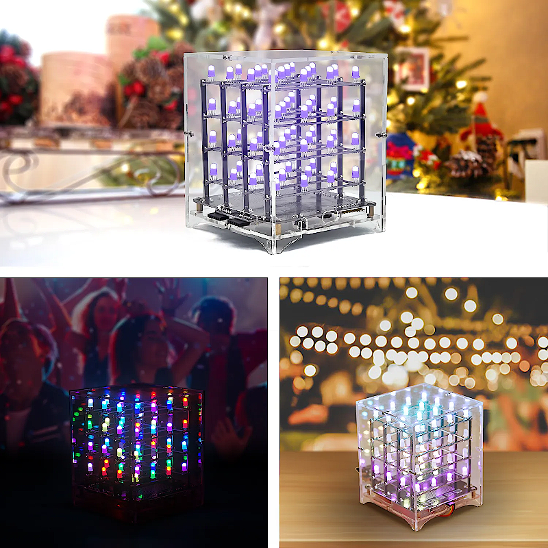 4x4x4 RGB LED CUBE Kit for Arduino - Keyestudio KS0575