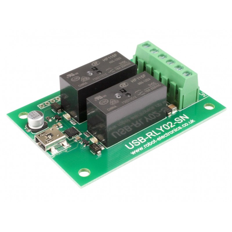 USB-RLY02-SN - 2 x 16A USB relay