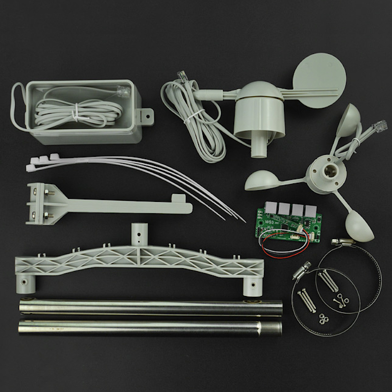 Weather Station Kit With Anemometer Wind Vane Rain Bucket Dfrobot Sen0186