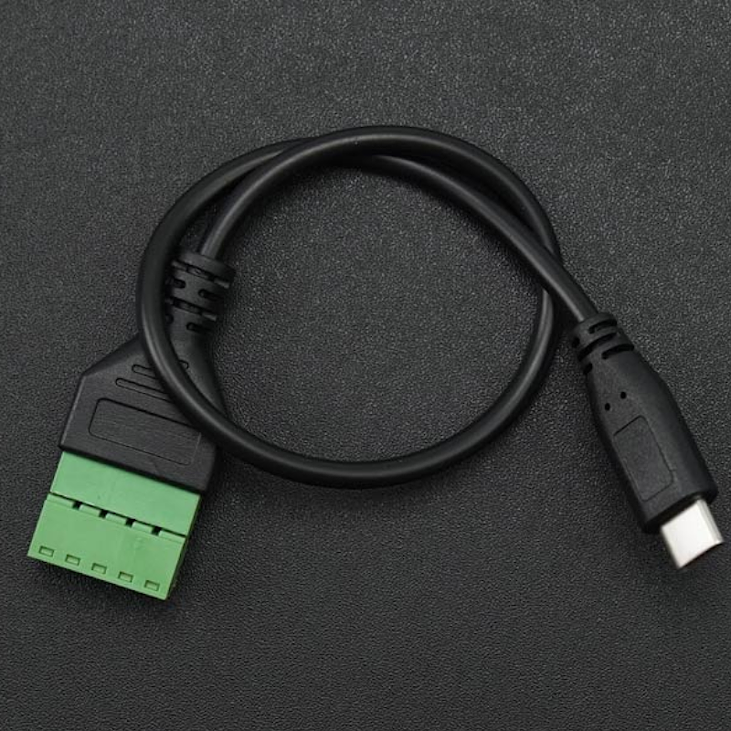 5-Pin Type-C Male to Solderless Terminal Power Cable (30cm, 5V 2A ...