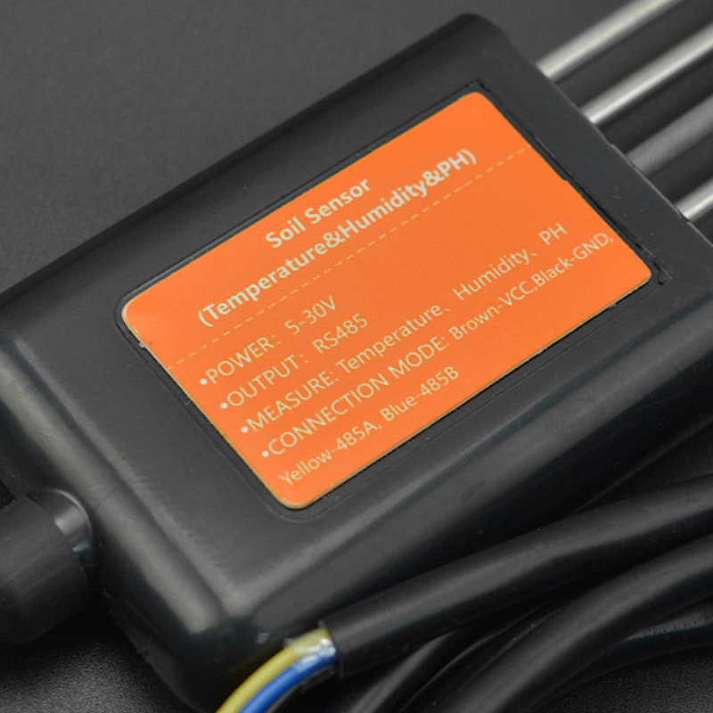 MODBUS-RTU RS485 Soil Moisture, Temperature & pH Sensor IP68, 5-30V ...