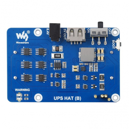 HAT UPS p/ Baterias 18650 p/ Raspberry Pi 5V 5A com Pinos Pogo - Waveshare 20568
