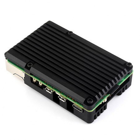 Aluminium Alloy Case (H) for Raspberry Pi 5, With Temperature-Controlled Blower Fan ...
