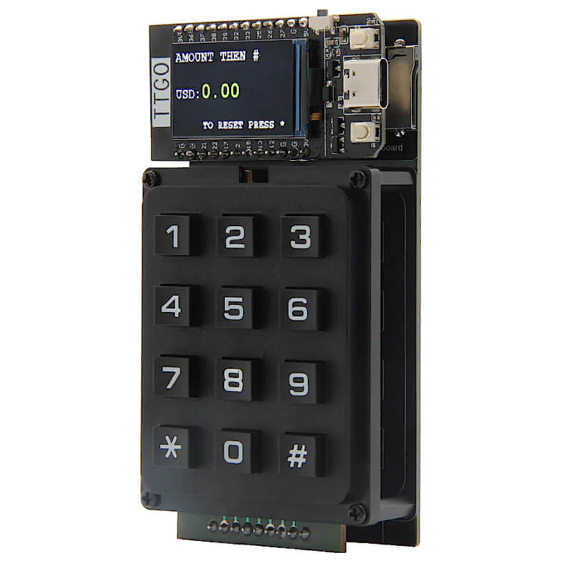 T-Display Keyboard: ESP32 16MB USB-C com teclado 4x3, display 1.14inch e caixa - LILYGO® K138