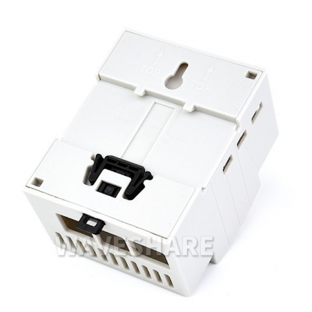 DIN rail ABS Case for Raspberry Pi 5, large inner space, injection moduling - Waveshare 26682