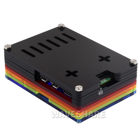 Rainbow Translucent Acrylic Case For Raspberry Pi 5