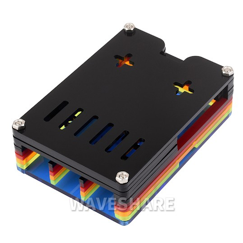 Rainbow Translucent Acrylic Case For Raspberry Pi 5