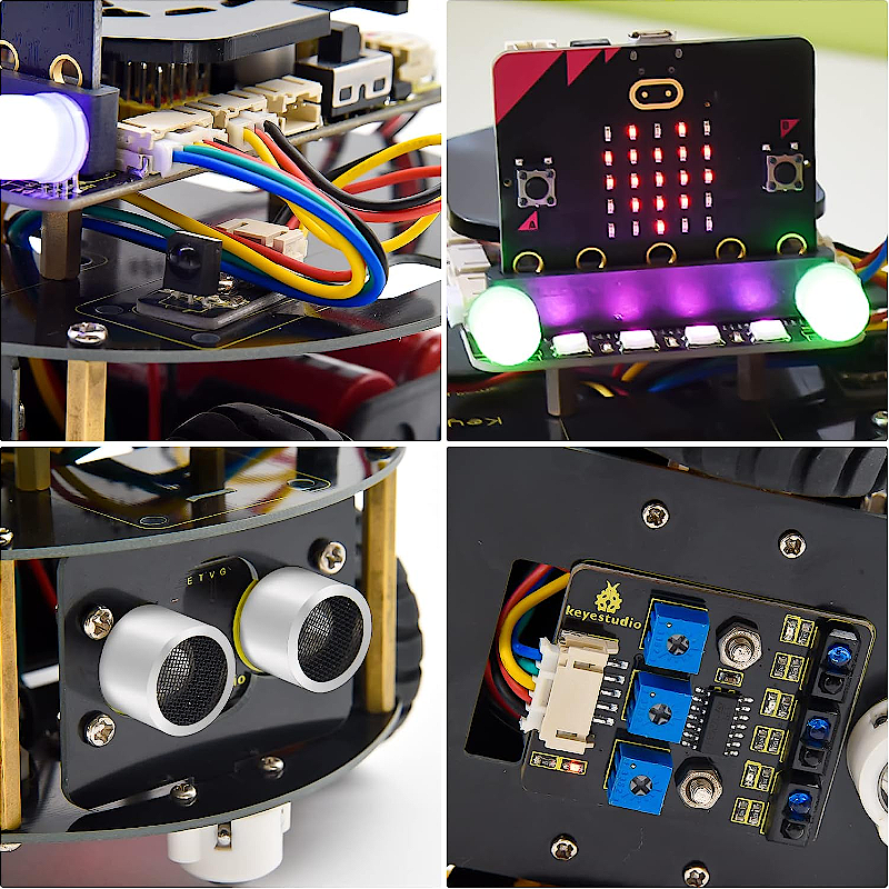 Micro:bit Mini Smart Turtle Robot Car (without micro:bit) - Keyestudio KS4014