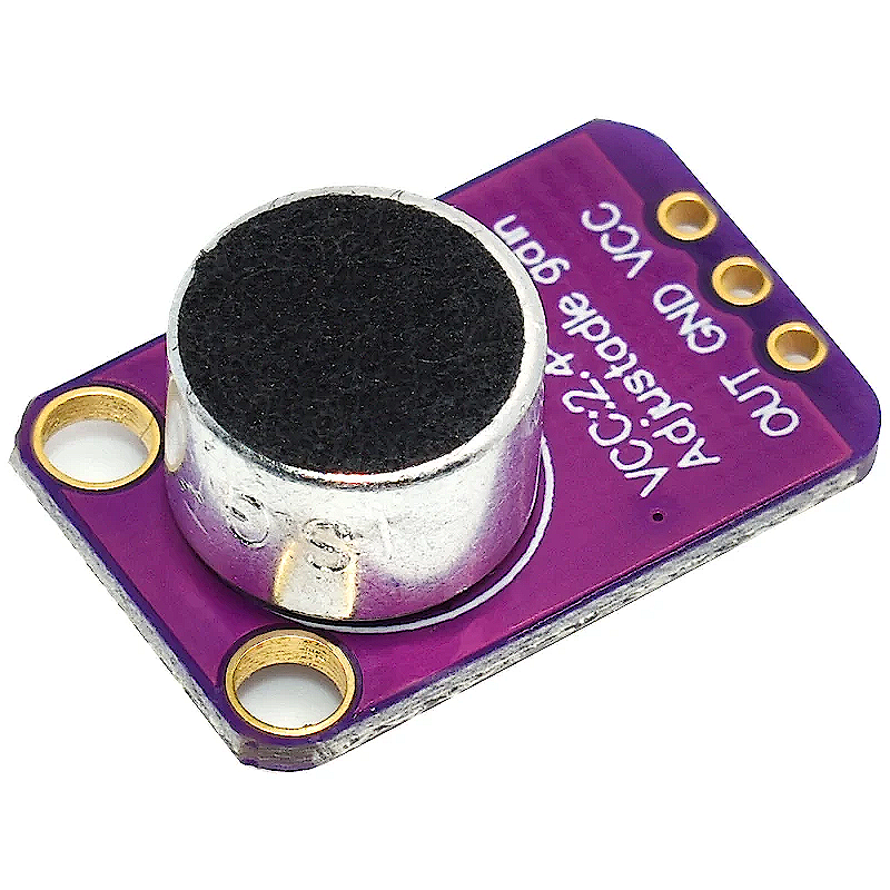 Módulo Microfone com Amplificador MAX4466 de Ganho Ajustável