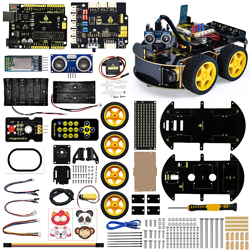 Kit 4WD BT Carro Robô V2.0 - Keyestudio KS0559