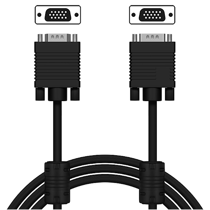 VGA to VGA cable Male - Male with filters - 5 meters