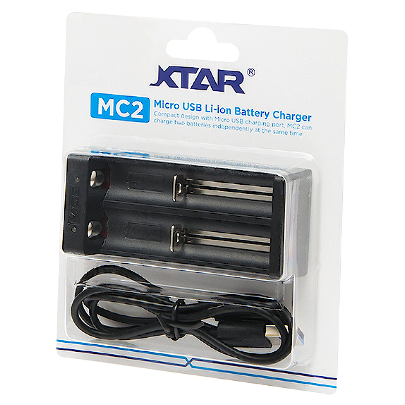 USB C Charger XTAR MC2 Li-ion Batteries - 2x0.5A 14500, 18560