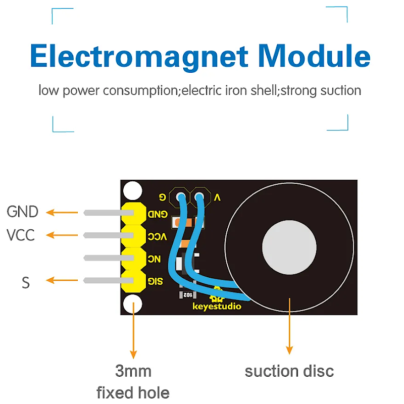 Electromagnet Module 1KG (5V 400mA) - Keyestudio KS0320