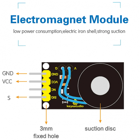 Electromagnet Module 1KG (5V 400mA) - Keyestudio KS0320