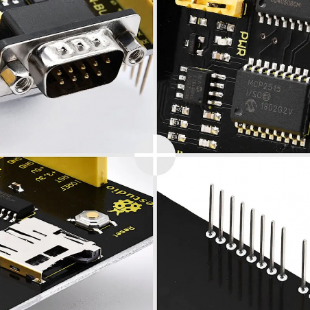 Shield CAN-BUS MCP2515 com leitor de Cartões uSD para Arduino - Keyestudio KS0411