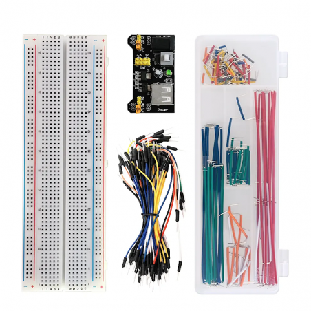 Kit Breadboard + 65 Jumper Wires + Power Supply Module + 140PCS Wires