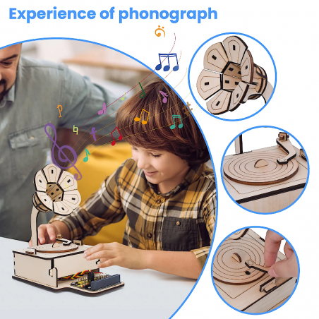 Phonograph wood DIY Kit based on light control for Micro:bit (board no ...