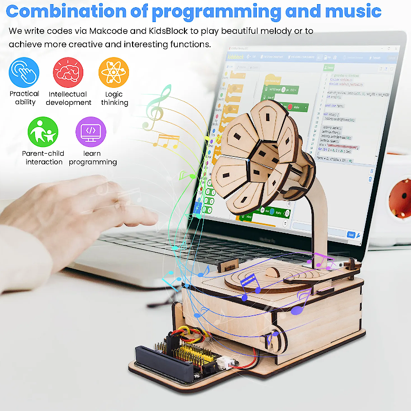 Phonograph wood DIY Kit based on light control for Micro:bit (board no ...