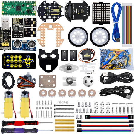 Beetlebot 3 in 1 Robot for Raspberry Pi Pico (Lego blocks compatible) - Keyestudio KS3027