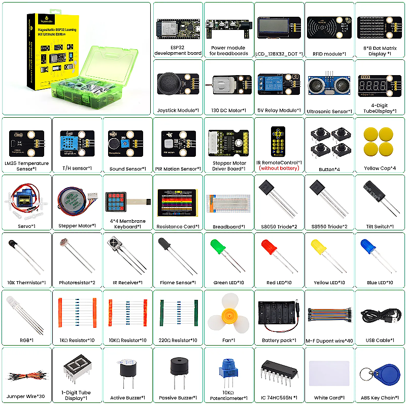 ESP32 Learning Kit Ultimate Edition w/ 40 projects Python & C (ESP32 ...