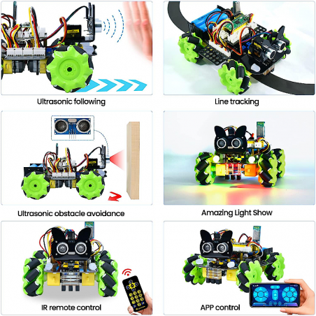 4WD Mecanum Robot for Raspberry Pi Pico (pi pico included) - Keyestudio KS3029