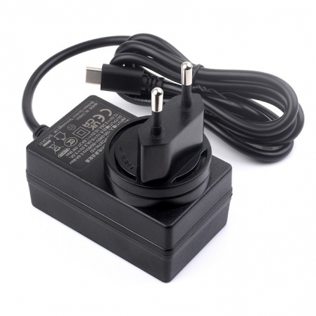 27W USB Type-C Power Supply EU Plug for Raspberry Pi 5 - Black