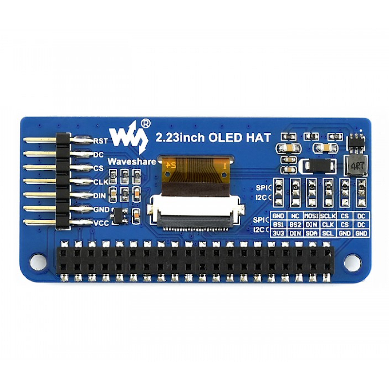 128×32, 2.23inch OLED display HAT for Raspberry Pi - Waveshare 17009