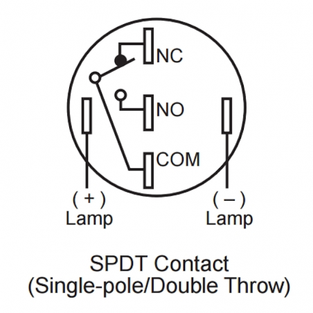 Square 16mm Push Button DPDT Red light 24VDC - LA16F