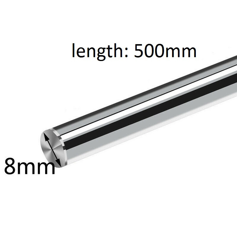 Smooth 8mm stainless steel rod 500mm length