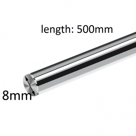 Smooth 8mm stainless steel rod 500mm length
