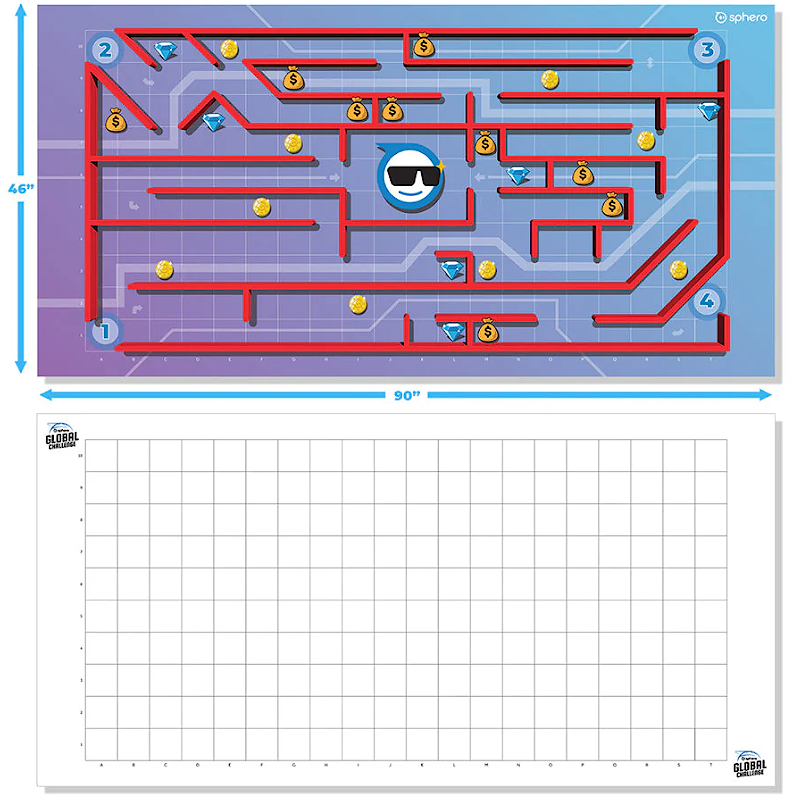 Maze & Grid Code Mat for BOLT+/BOLT - Sphero 810-0230
