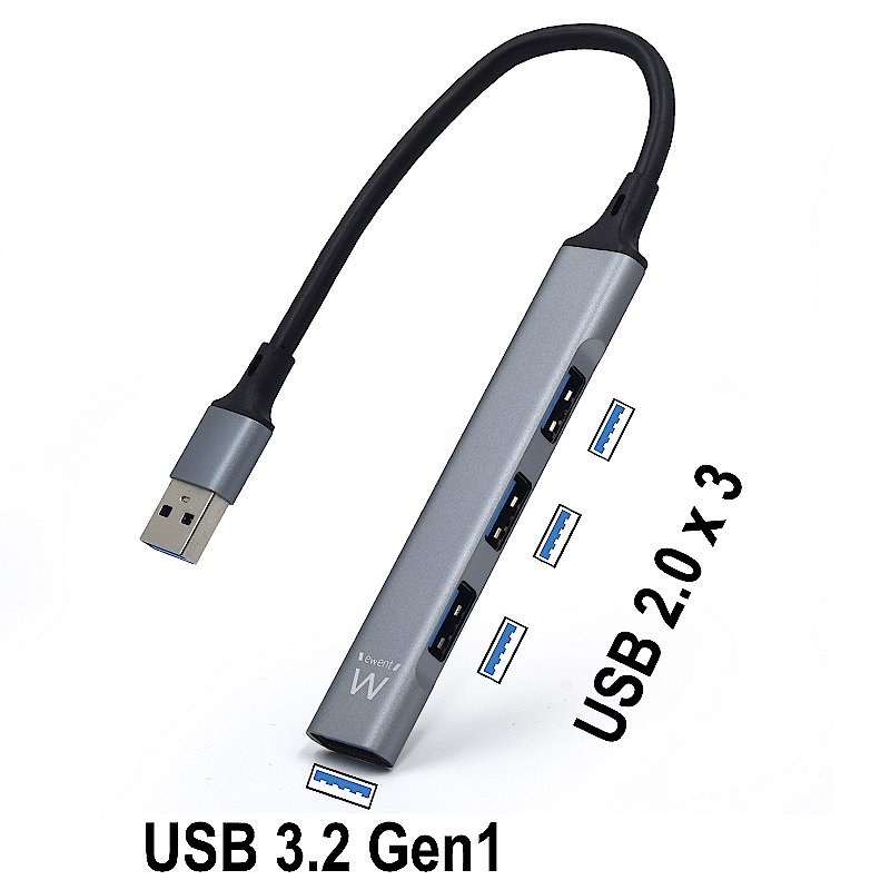 4-Port USB 3.2 Gen1 Slim-Hub Type-A