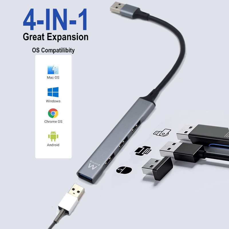 4-Port USB 3.2 Gen1 Slim-Hub Type-A