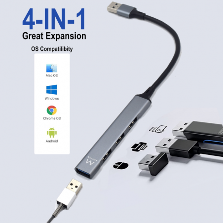 4-Port USB 3.2 Gen1 Slim-Hub Type-A