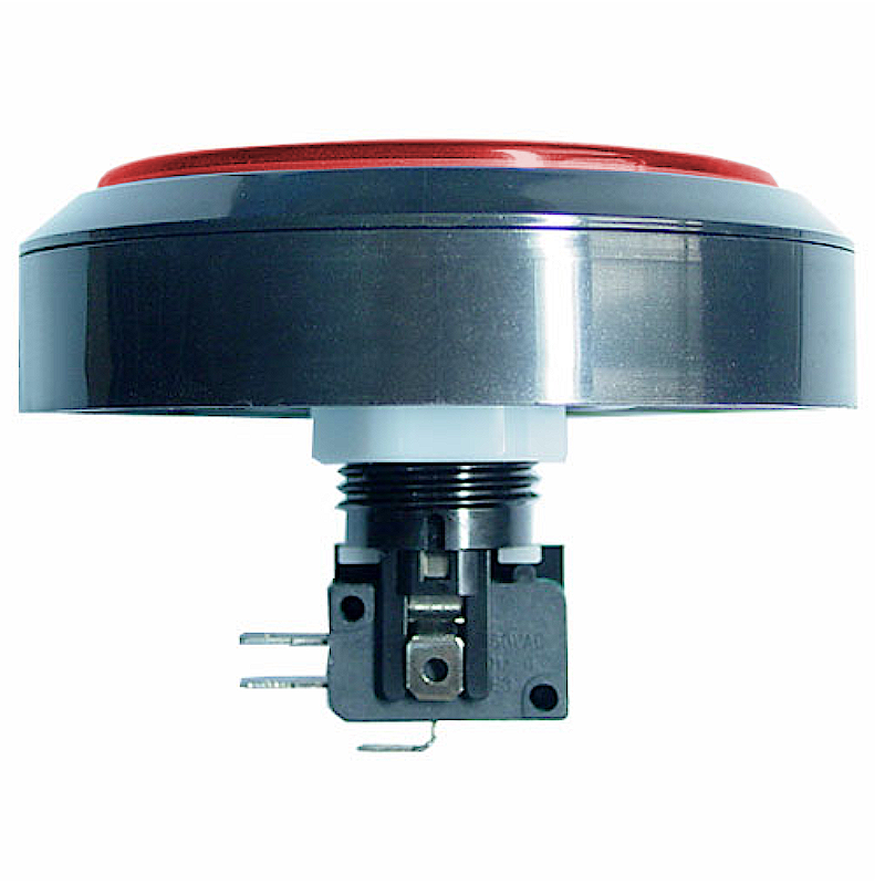 100mm Flat Head Push Button 100mm LED 12VDC - Red