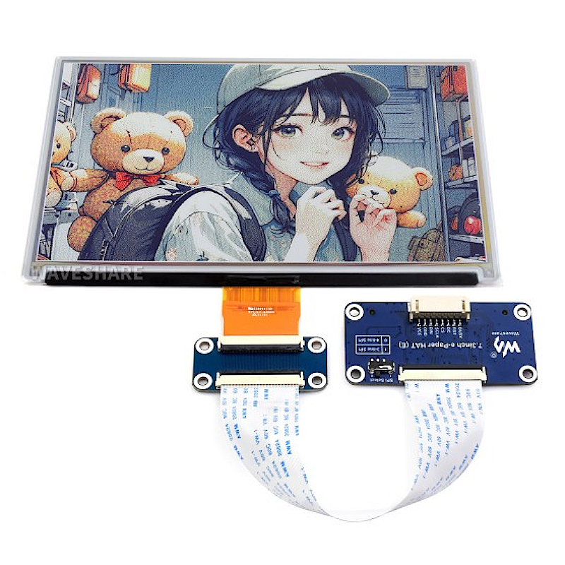 7.3inch E-Ink Full-Color e-Paper Display 800x480 170º SPI Low Power ...