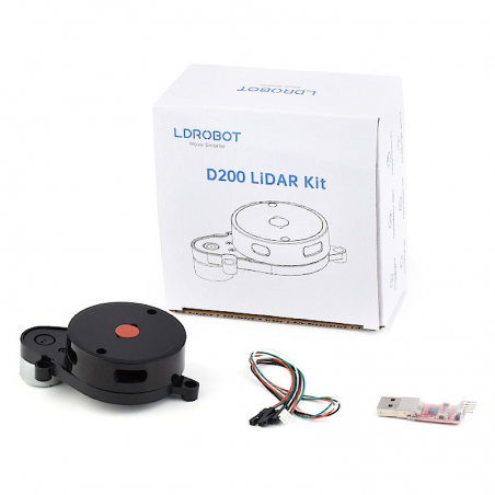 LD14P Lidar with USB Adapter, 360° 8m Radius, Triangulation, UART - D200 LiDAR Kit