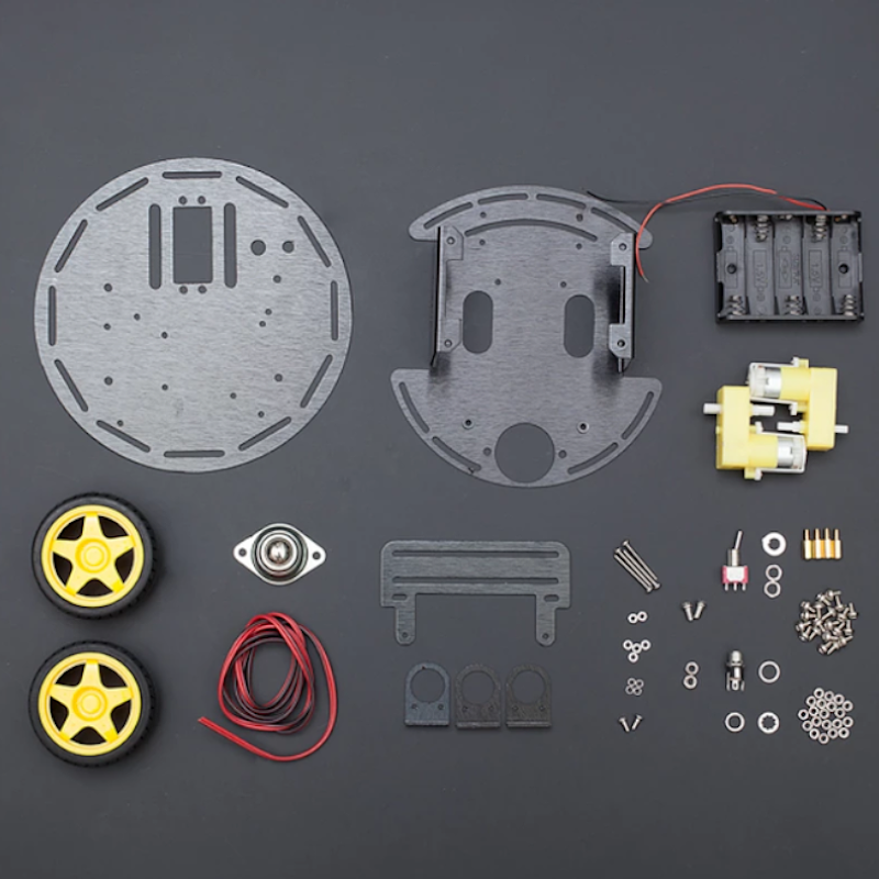 Kit Robot 2WD Redondo em Metal - Turtle ROB0005
